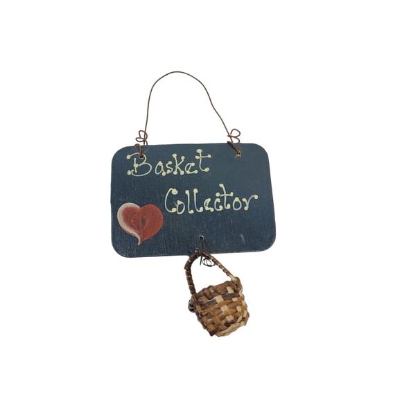 Unbranded | Accents | Vintage Folk Art Basket Collector Hanging Sign ...